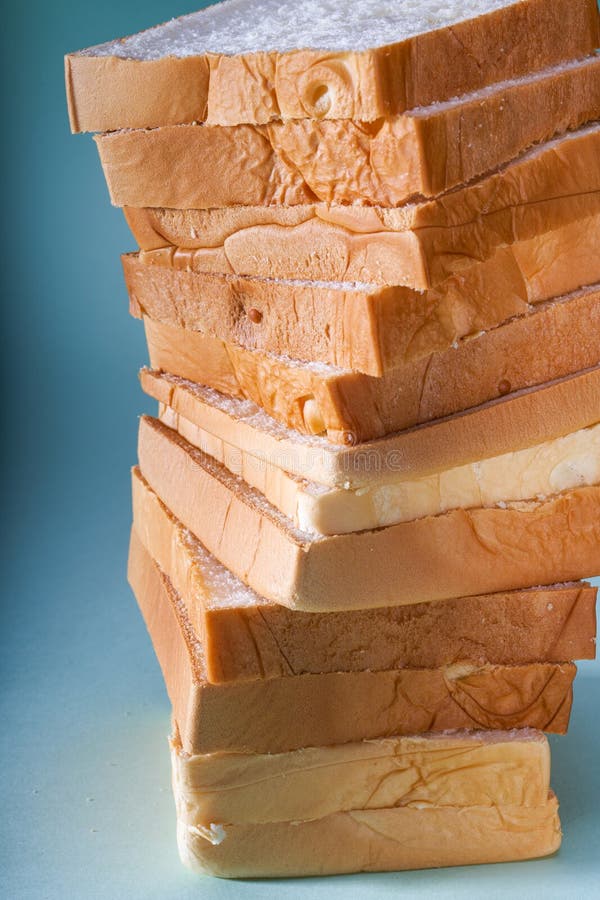 Toast Bread Slices Stacked into Towers Stock Photo - Image of snack ...