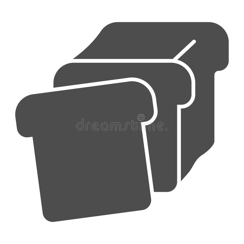 Toast Bread Solid Icon. Bun Vector Illustration Isolated on White Stock ...