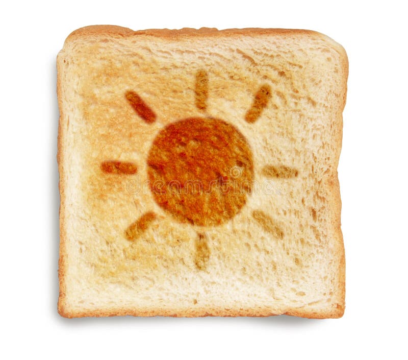 Toast Bread with Sun Drawing Stock Image - Image of delicious, happy ...