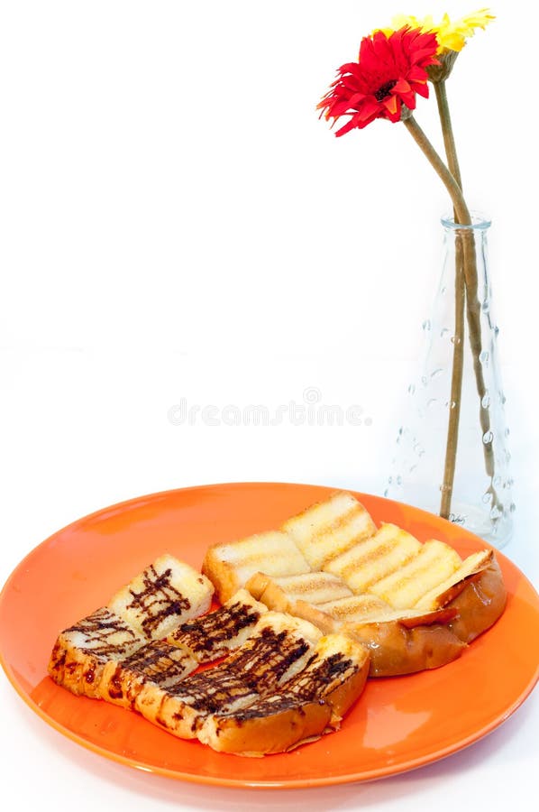 Toast Bread Topped with Chocolate Stock Image - Image of toasted ...