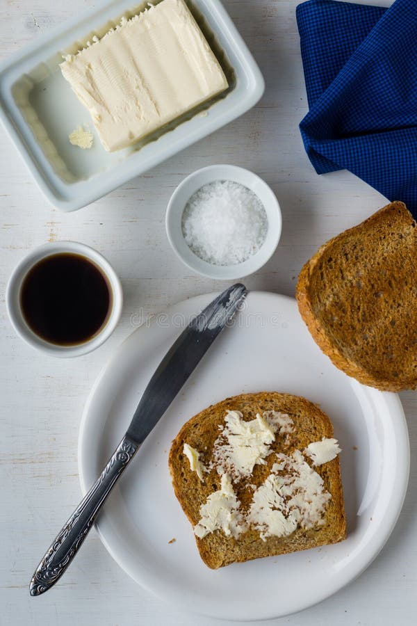 Toast and butter breakfast stock image. Image of tasty - 86015133
