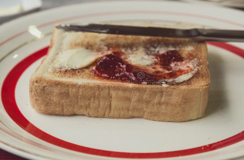 Toast with butter and jam stock photo. Image of dessert - 79304228