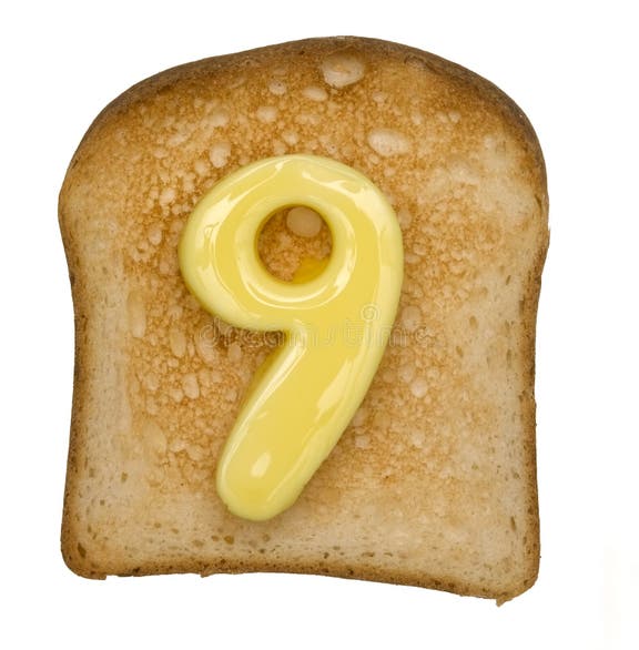 Toast with Butter Number stock image. Image of delicious - 44974705
