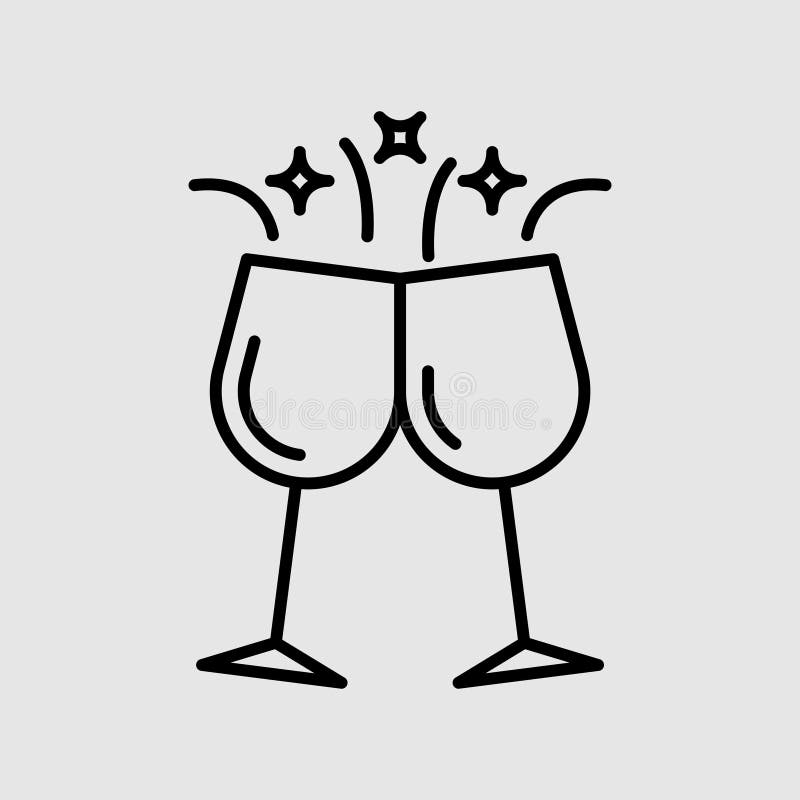 Toast Cheers Happy Birthday Icon Stock Vector - Illustration of ...