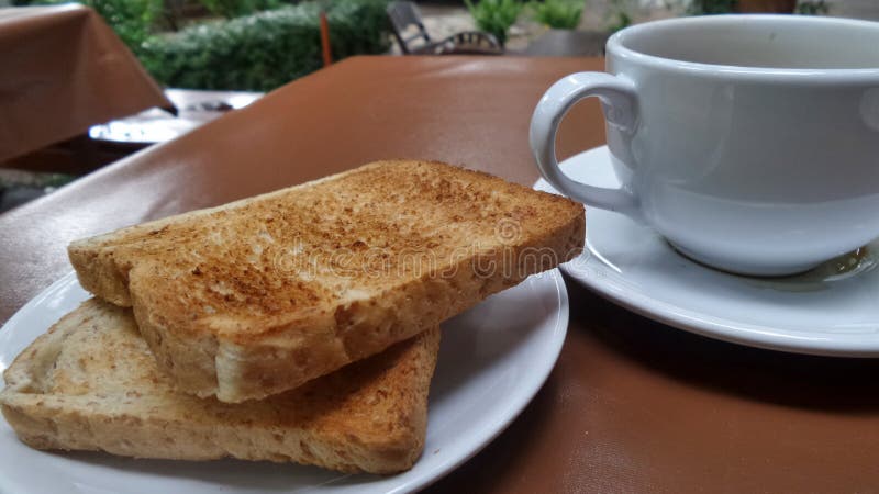 Toast and Coffee for Breakfast Stock Photo - Image of toast, table ...