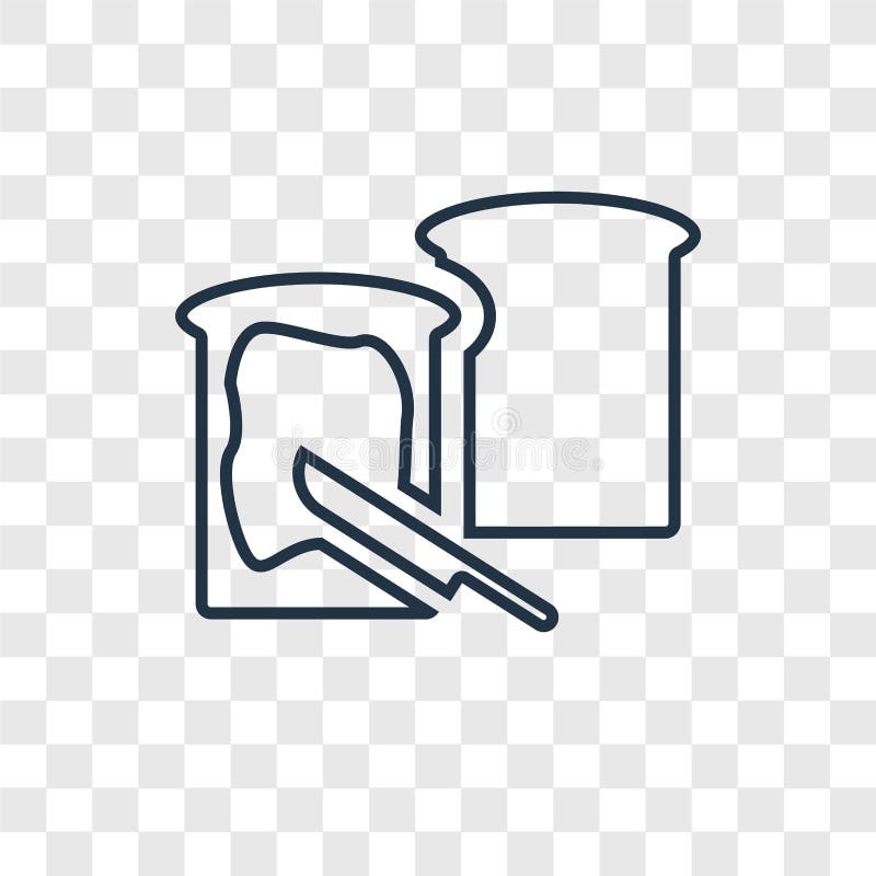 Toast Concept Vector Linear Icon Isolated on Transparent Background ...