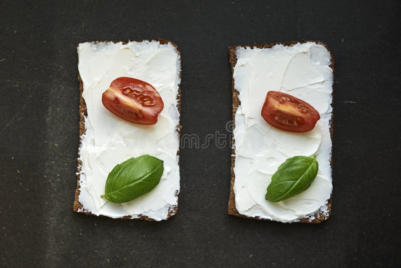 Toast with creame cheese stock image. Image of cream - 143195469