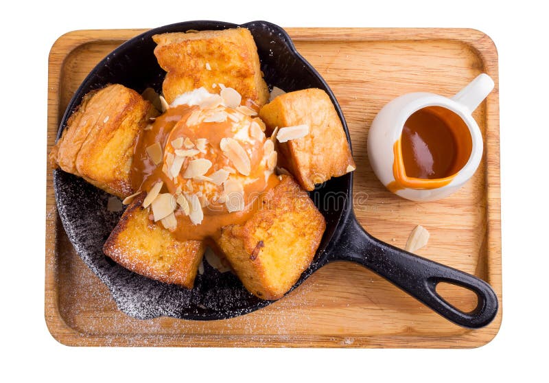 Toast Cup Tea Ice Cream Sauce Isolated White Background Stock Photos ...