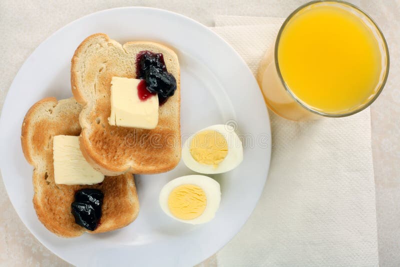 Toast,eggs & Juice Breakfast Stock Photo - Image of toast, breakfast ...