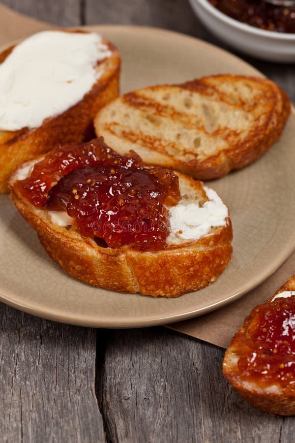 Toast with fig jam stock photo. Image of spoon, preserved - 52265326