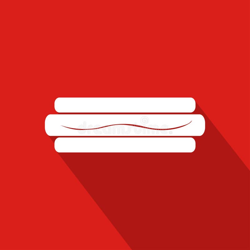 Toast Flat Icon with Red Background Stock Vector - Illustration of ...