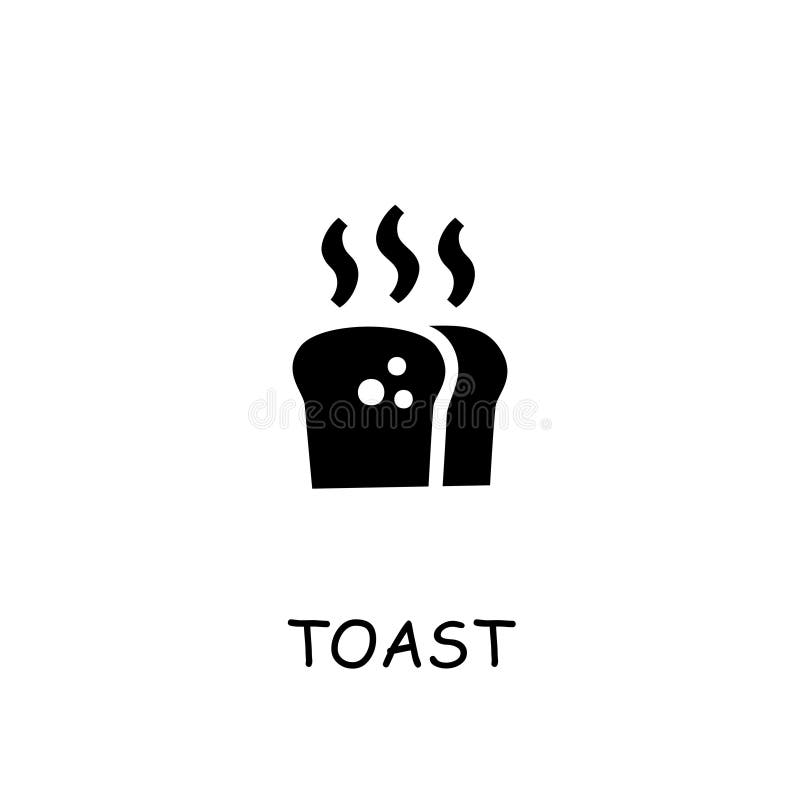 Toast flat vector icon stock illustration. Illustration of meal - 175864053