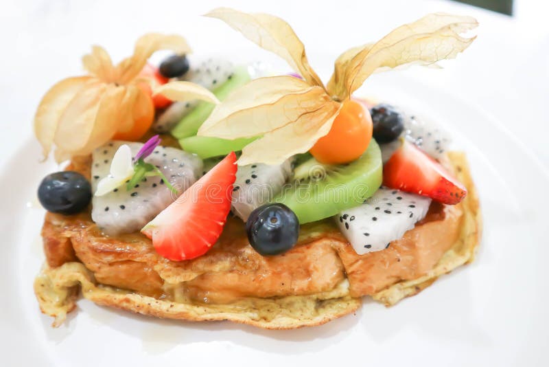 Toast or French Toast with Fruit Stock Image - Image of mixed, fruit ...