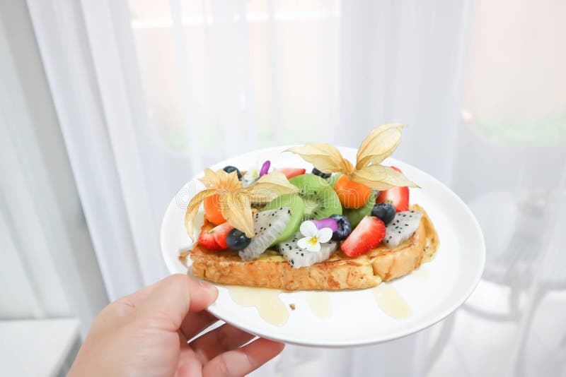 Toast or French Toast with Fruit Stock Image - Image of blueberry ...