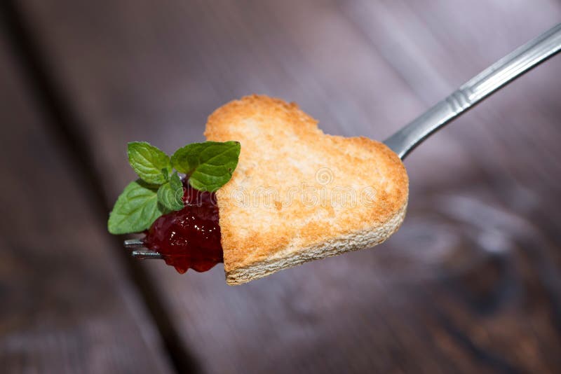 Toast with Heart-shaped Ham and Cheese Stock Photo - Image of shaped ...