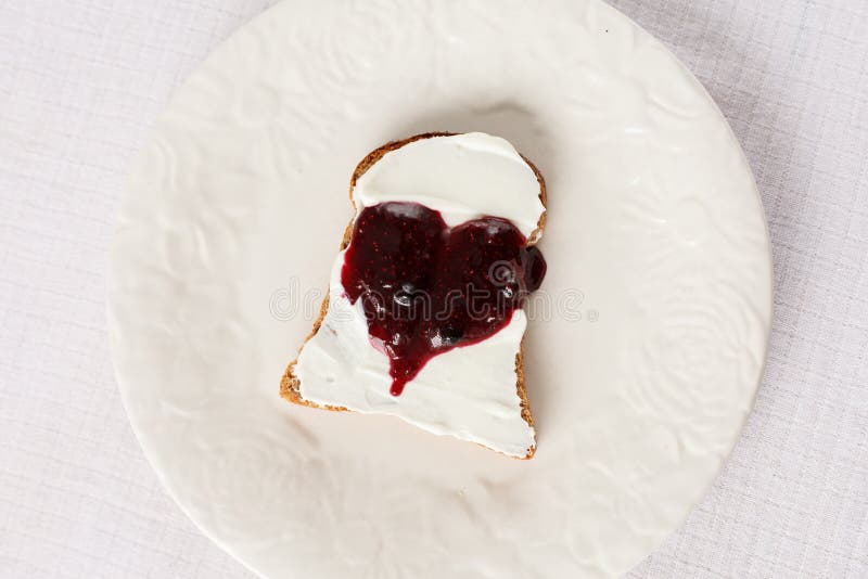 Toast with heart jam stock image. Image of close, unusual - 32828135