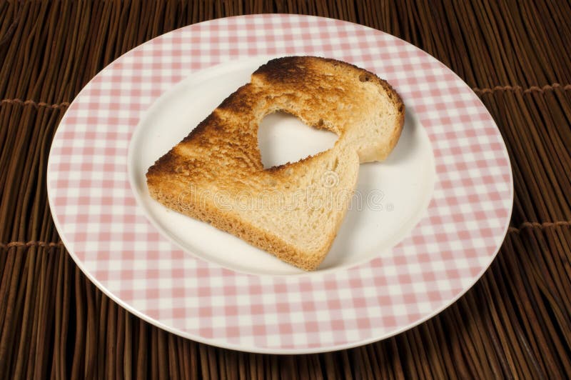 Toast with heart-shaped stock image. Image of eating - 28869153