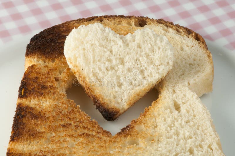 Toast with heart-shaped stock photo. Image of piece, dieting - 28869156