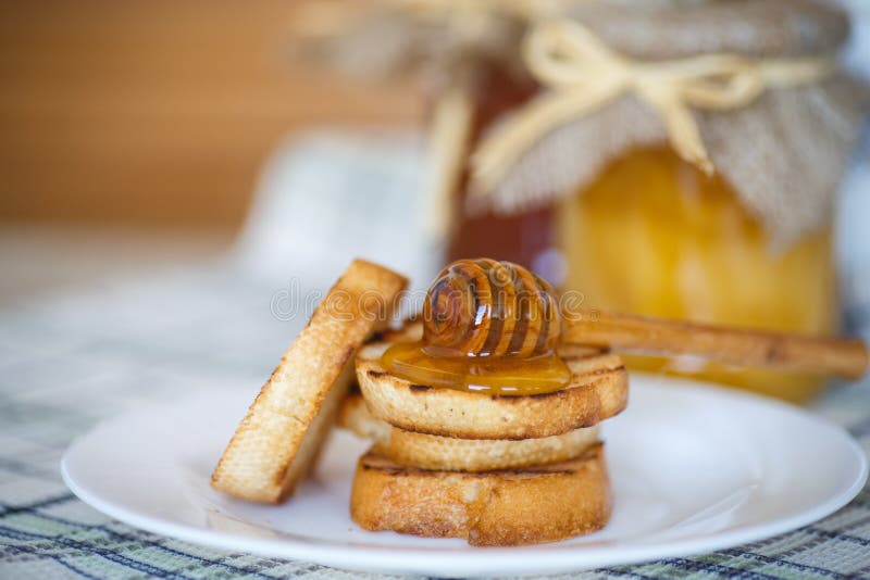 Toast with honey stock photo. Image of honeycomb, chamomile - 45450822
