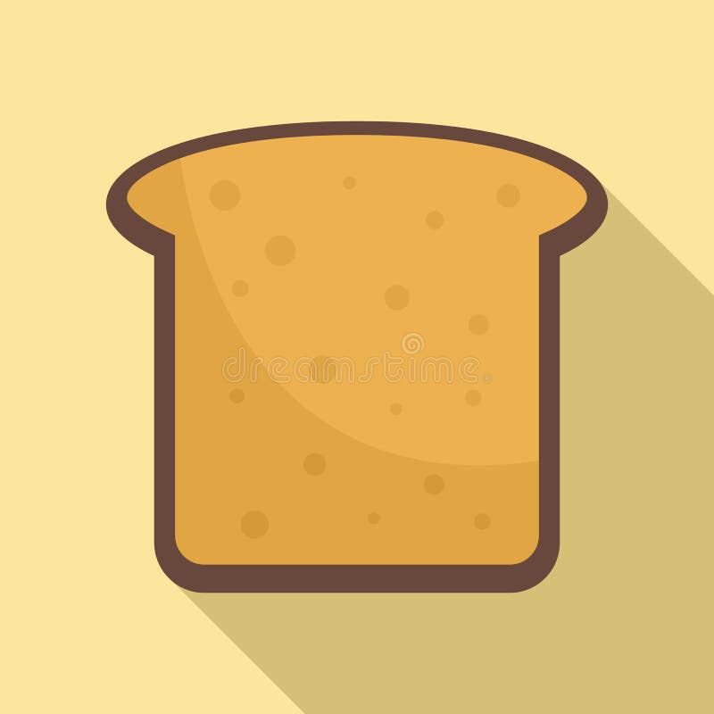 Toast icon, flat style stock vector. Illustration of bakery - 166723246