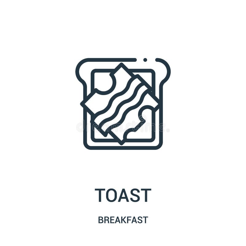 Toast Icon Vector from Bed and Breakfast Collection. Thin Line Toast ...