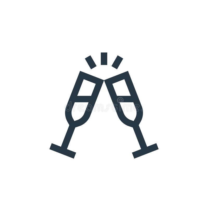 Toast Icon Vector from Celebration Concept. Thin Line Illustration of ...