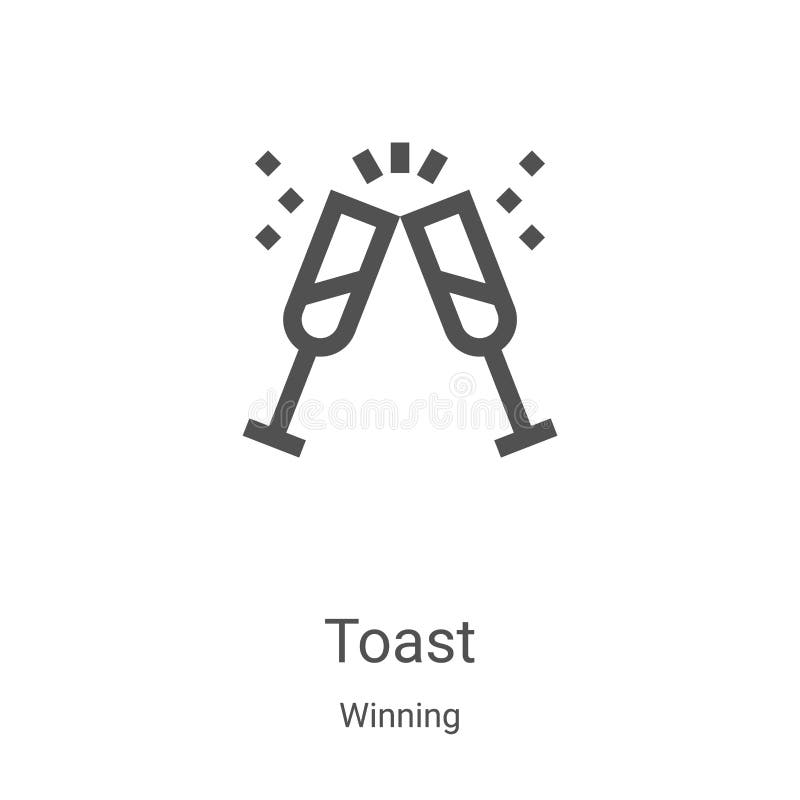 Toast Icon Vector from Date Night Collection. Thin Line Toast Outline ...
