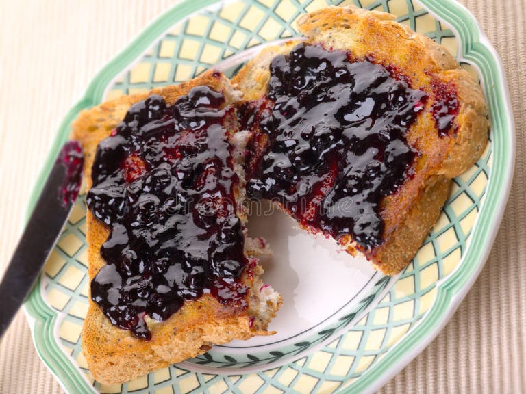 Toast and Jam stock photo. Image of toast, butter, buttered - 1088236