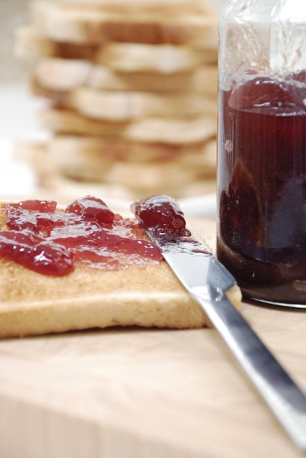 Toast with jam stock photo. Image of morning, dough, board - 13073588