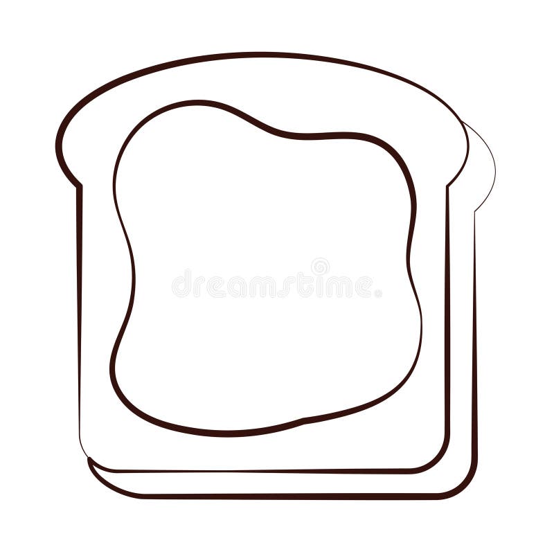 Toast with Jam Outline. Vector Stock Vector - Illustration of toast ...