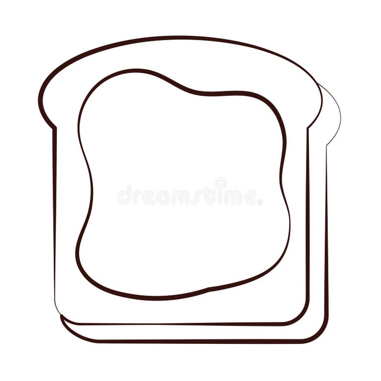 Toast with Jam Outline. Vector Stock Vector - Illustration of toast ...