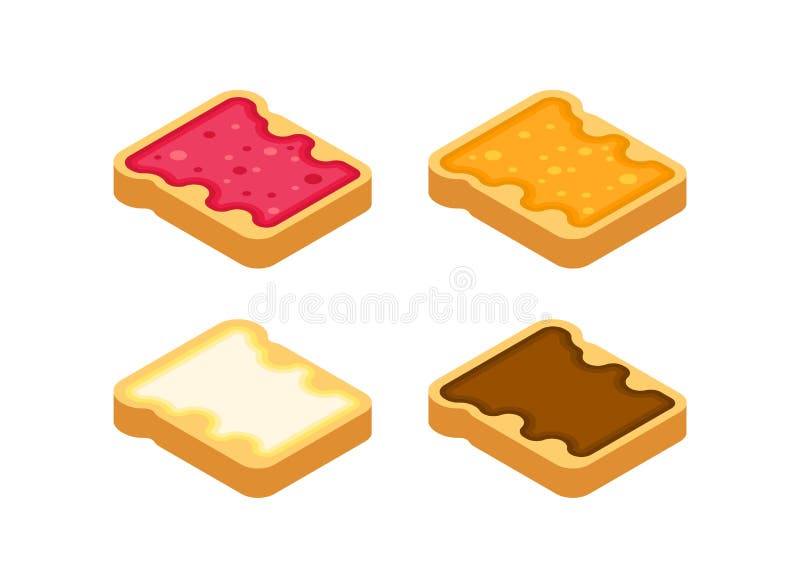 Toast with Strawberry Jam Pixel Art. Pixelated Bread Slice 8bit. Food ...