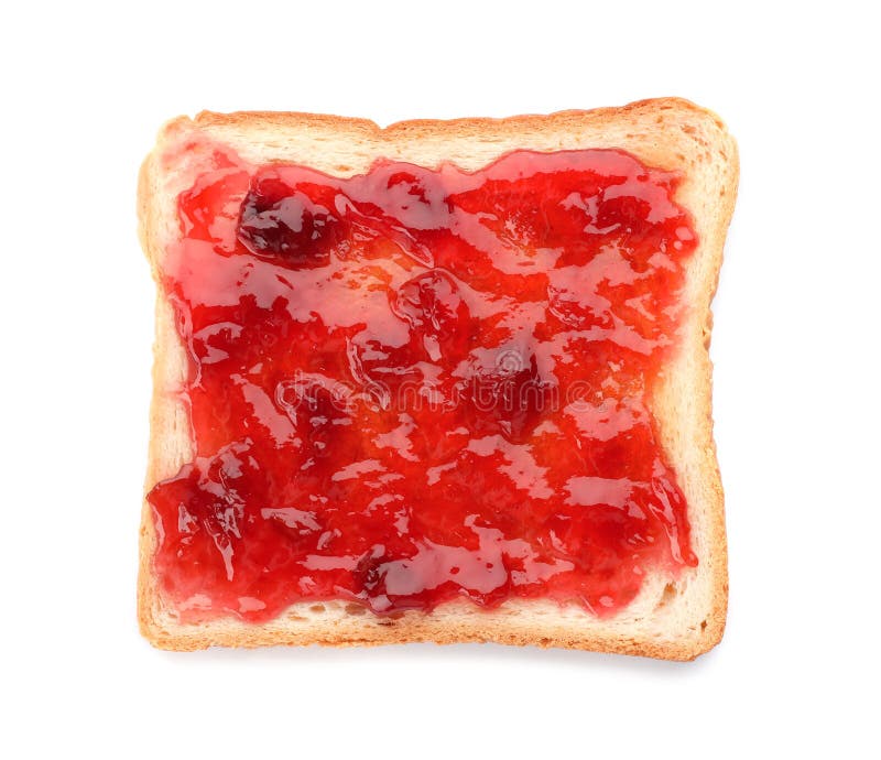 Toast With Jam On White Background Stock Photo - Image of healthy ...
