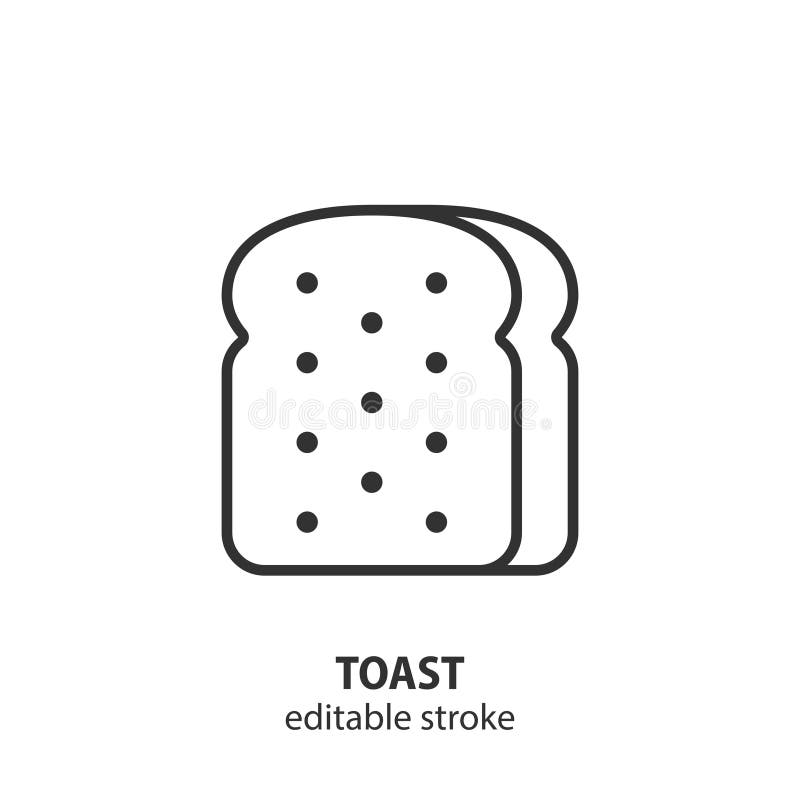 Toast Line Icon. Slice of Bread Vector Symbol Stock Vector ...