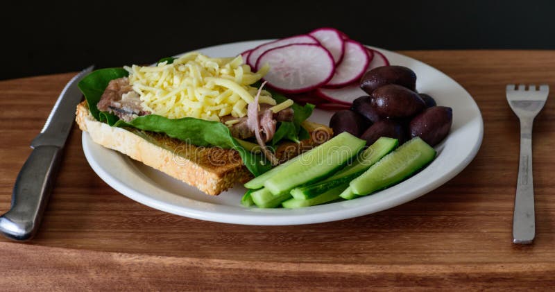 Toast with Meat and Vegetables Stock Image - Image of pork, beef: 84829885