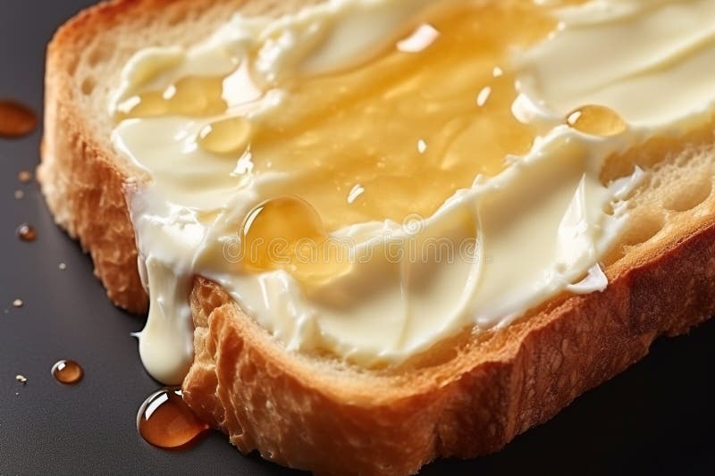 Toast with Melted Butter and a Drizzle of Honey Stock Illustration ...