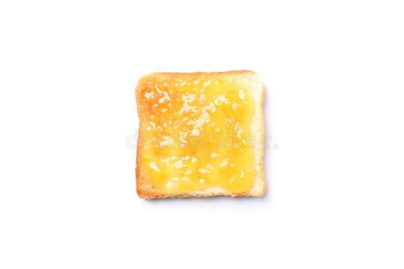 Toast with Orange Jam Isolated on White Stock Image - Image of crispy ...