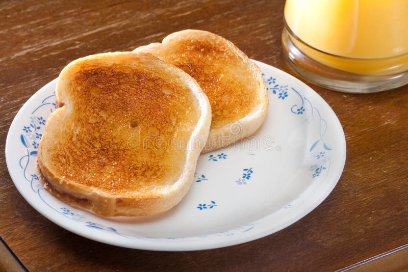 Toast and Orange Juice in the Morning Stock Image - Image of breakfast ...