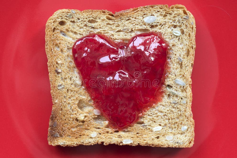 Toast on red stock image. Image of sunflower, heart, food - 51701561