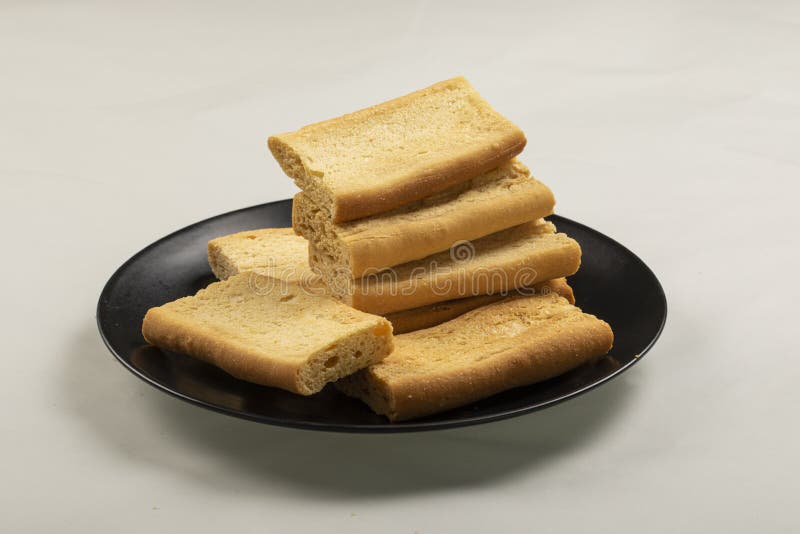 Toast, Rusk Toast, Backed Bun Isolated on White Foe Pack Design Stock ...