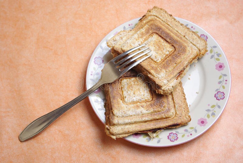 Toast sandwitch on plate stock image. Image of toasted - 19279819