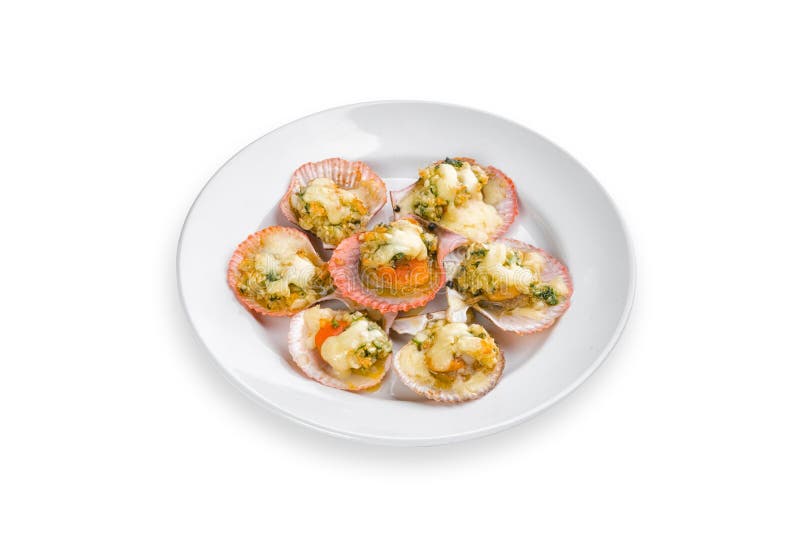 Toast scallops with cheese stock photo. Image of edible - 82366982