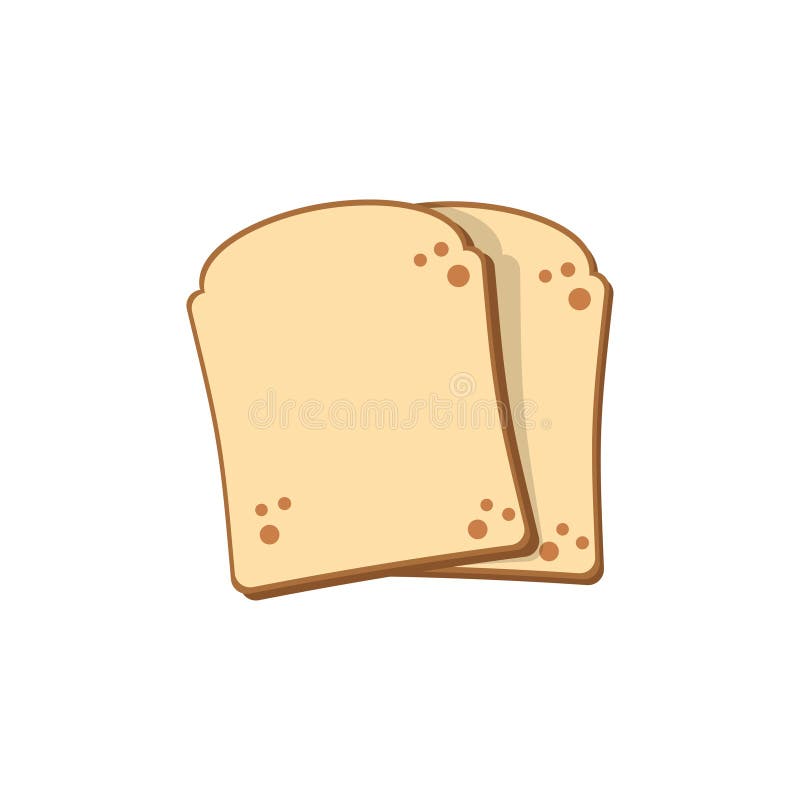 Toast Slice Bread Color Icon in Flat, Vector Stock Illustration ...