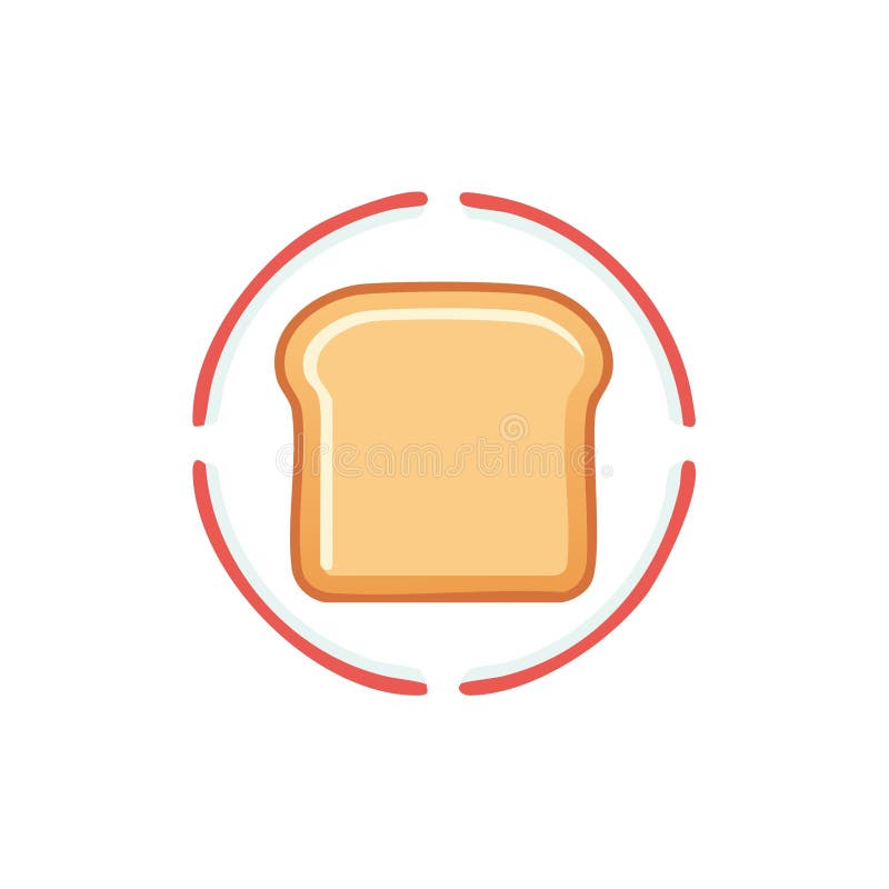 Toast Slice within a Fragmented Circular Outline Design Element Stock ...