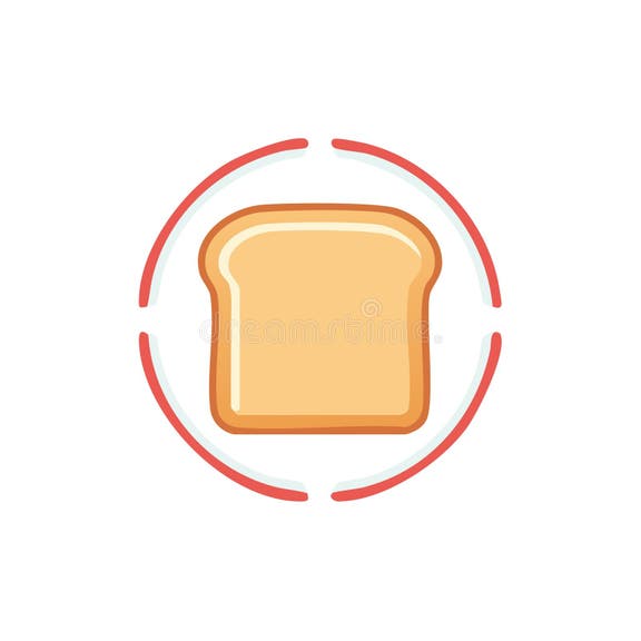 Toast Slice within a Fragmented Circular Outline Design Element Stock ...