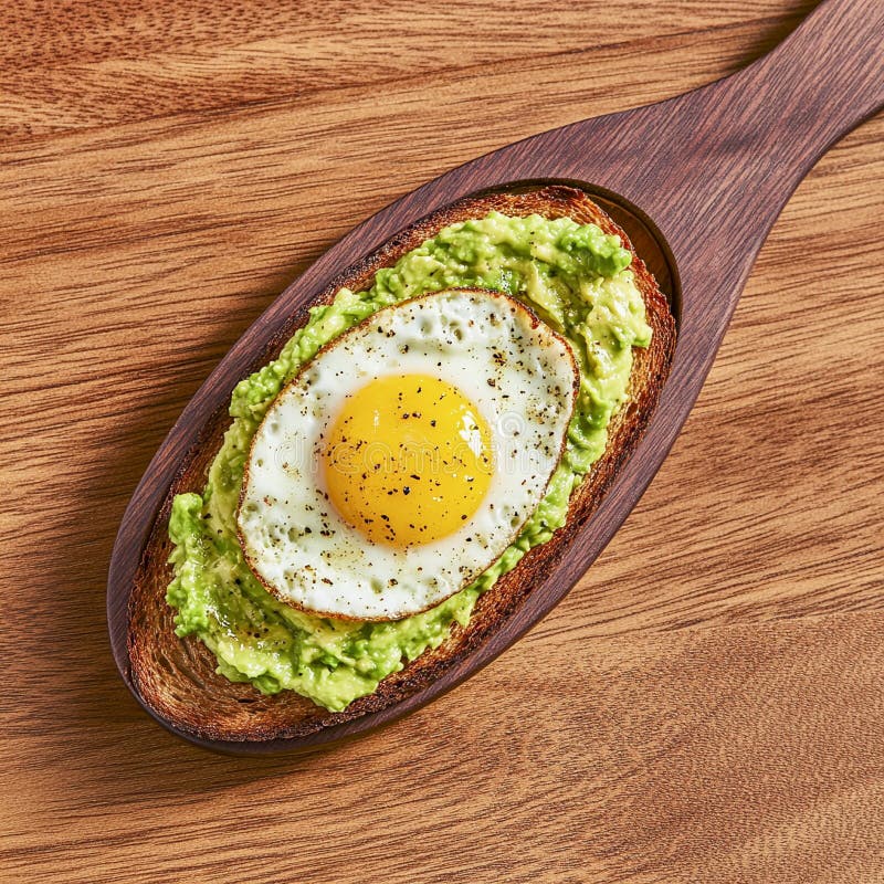 Toast with Smashed Avocado on Top with Fried Egg, Generative AI Stock ...