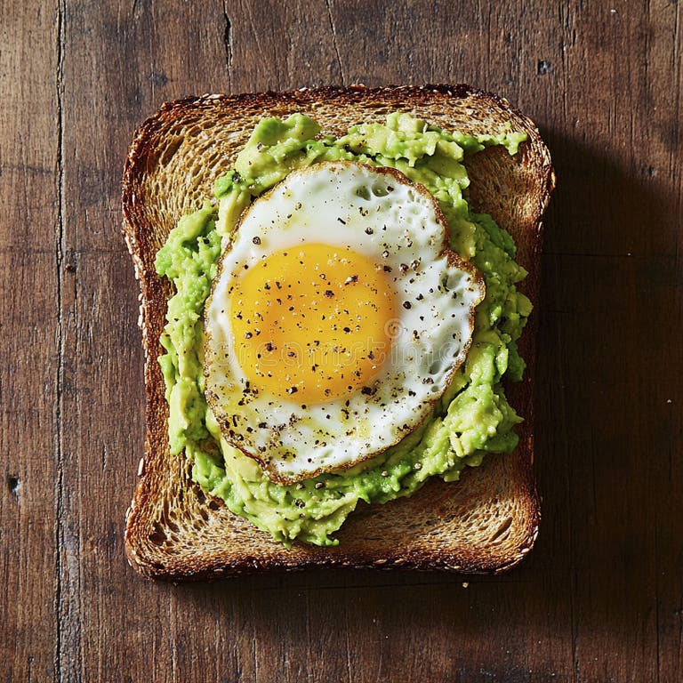 Toast with Smashed Avocado on Top with Fried Egg, Generative AI Stock ...