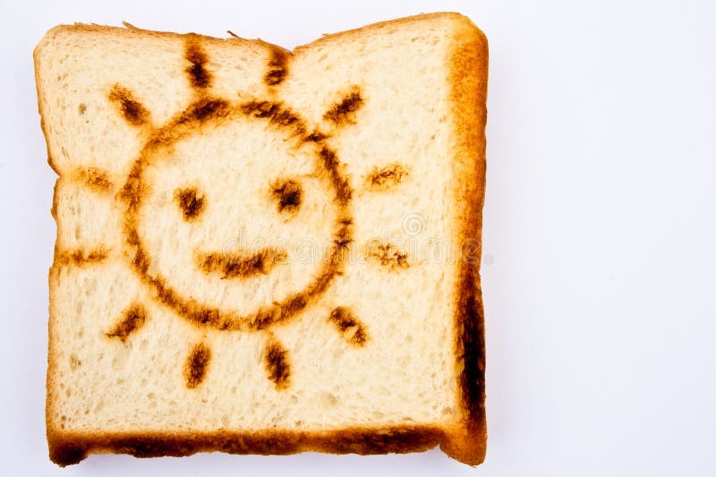 Toast with Smiling Sun Burned Stock Image - Image of toast, baking: 9709503