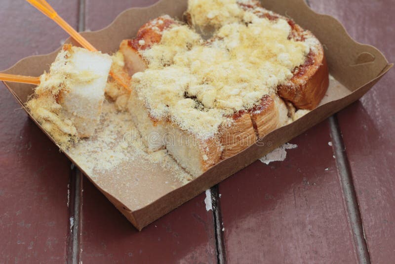 Toast Sprinkle Dry Pork and Chilli Paste. Stock Photo - Image of ...