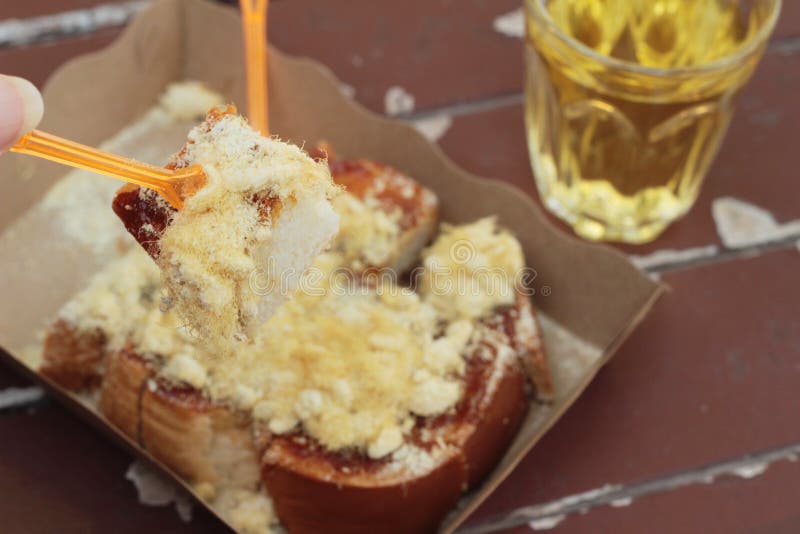 Toast Sprinkle Dry Pork and Chilli Paste. Stock Image - Image of ...